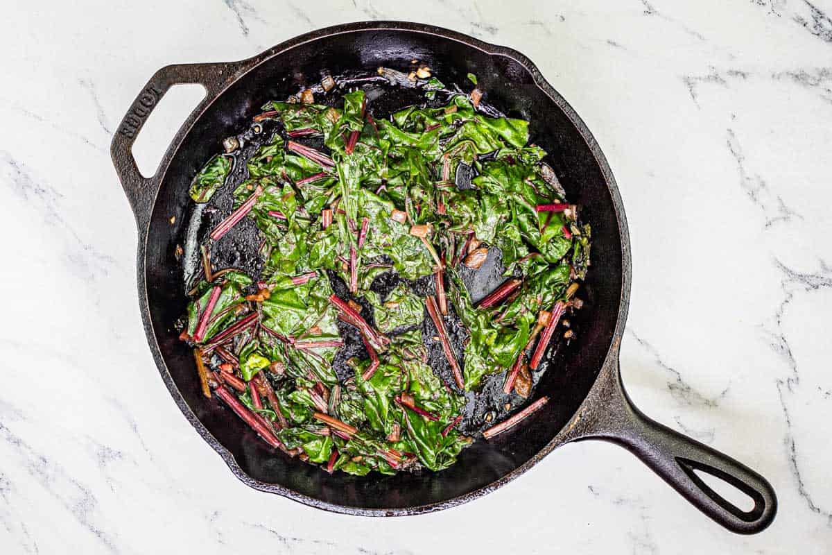 Sauteed Beet Greens with Pancetta - Dinner by Six