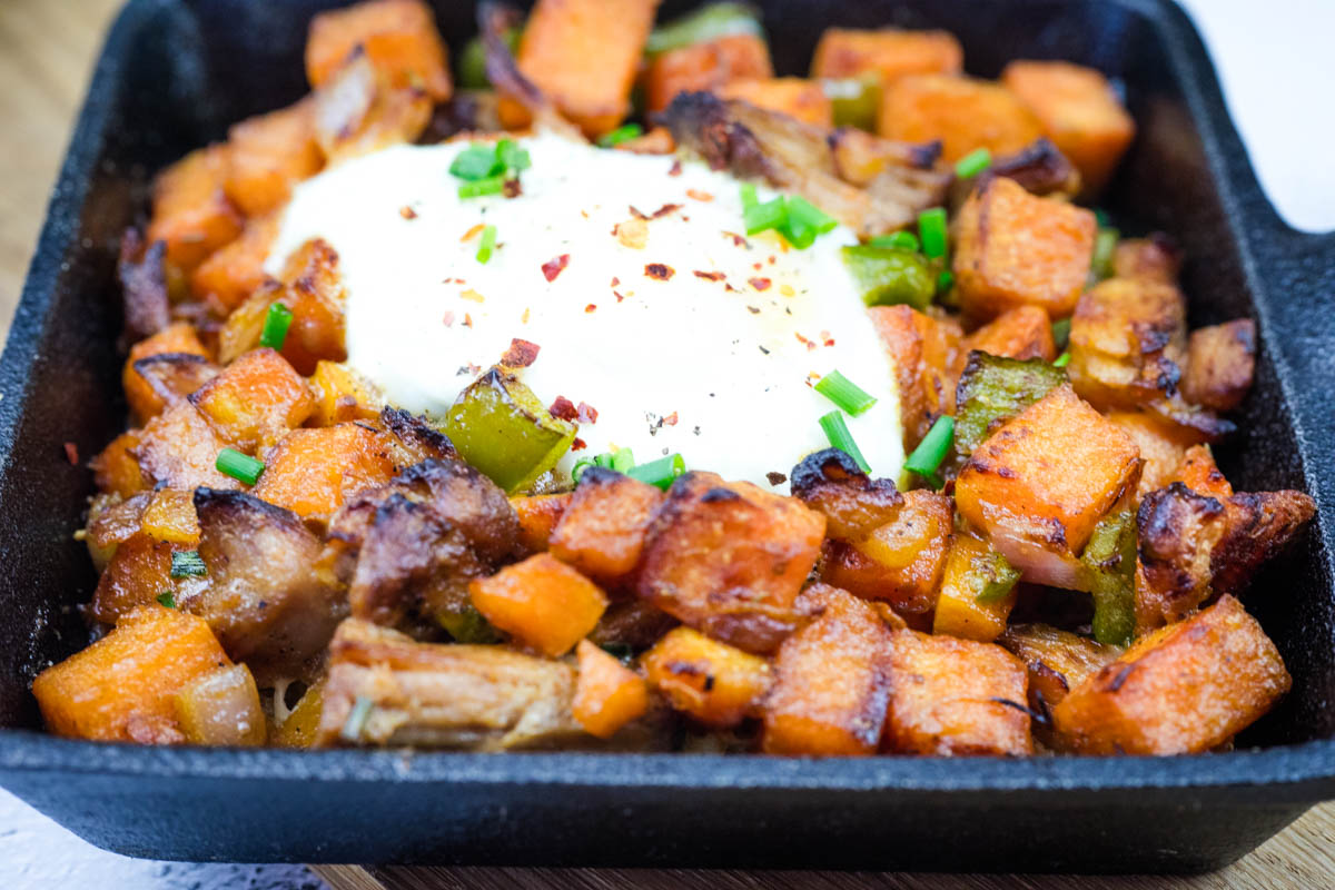 Pulled Pork & Sweet Potato Hash - Dinner by Six