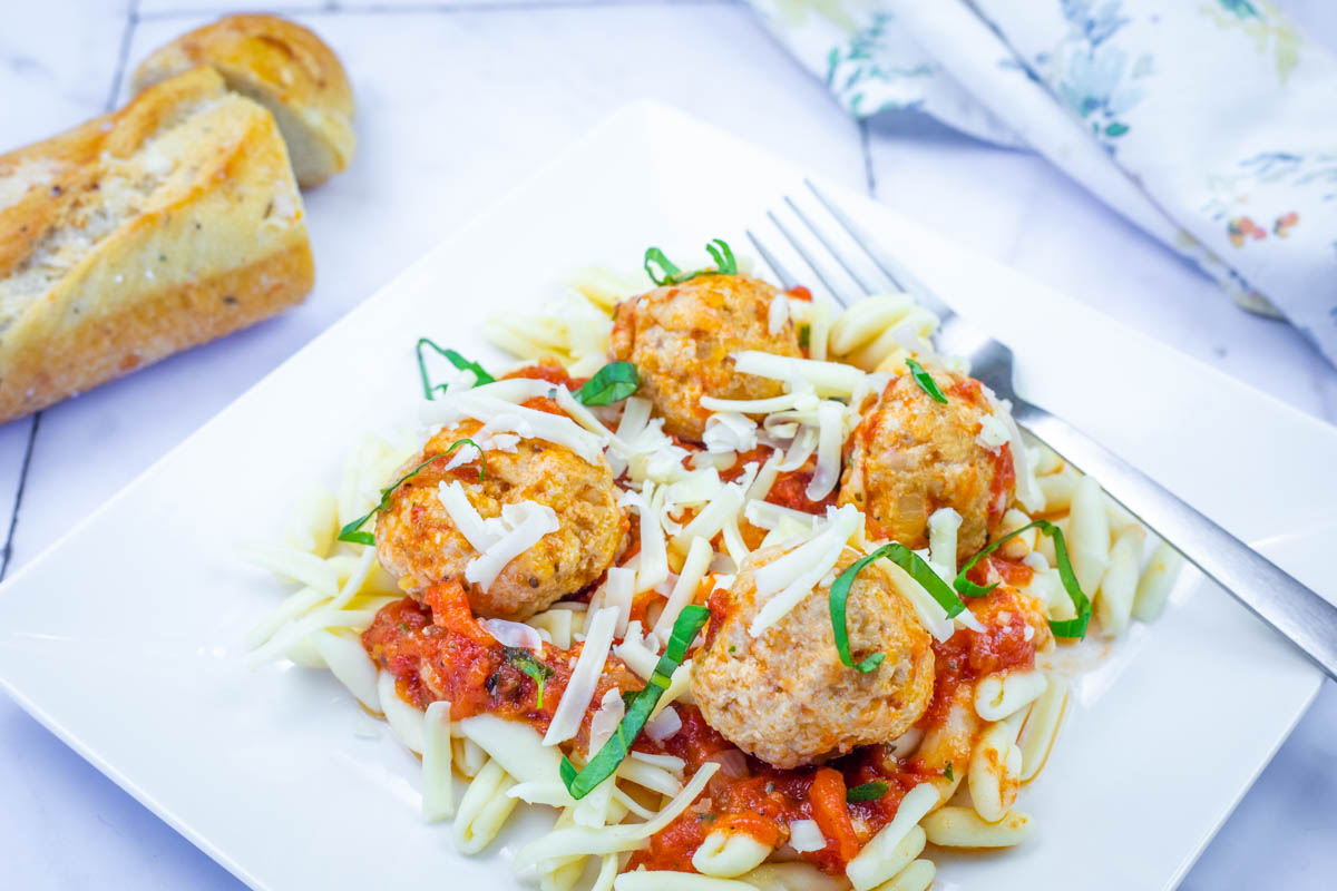 Skillet Chicken Parm Meatballs - Dinner by Six