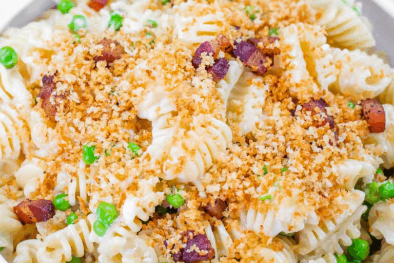 Creamy Lemon Pasta with Peas & Pancetta - Dinner by Six
