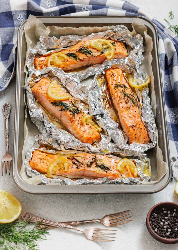 Lemon-Dill Salmon Foil Packets - Dinner by Six
