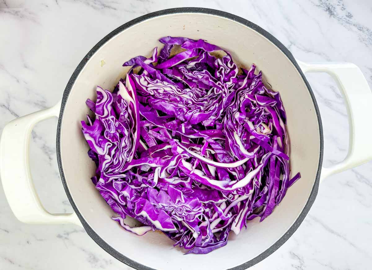 German Sweet & Sour Red Cabbage with Bacon - Dinner by Six