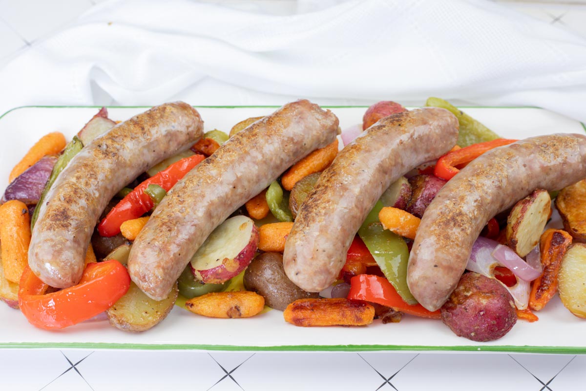 Sheet Pan Bratwurst Dinner - Dinner by Six